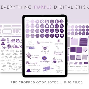 PURPLE Goodnotes Digital Stickers, Digital Planner Stickers, Pre ...