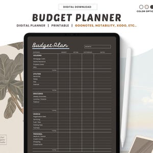 Budget Planner, Digital Planner Insert, Goodnotes Template, Planner ...