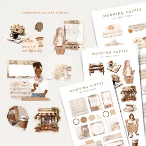 Coffee Digital Stickers for Digital Planner, Coffee Digital Planner ...