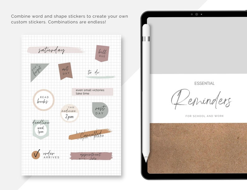 Essential Reminders Digital Stickers for Work & School - Etsy
