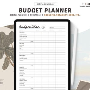 Budget Planner, Digital Planner Insert, Goodnotes Template, Planner ...