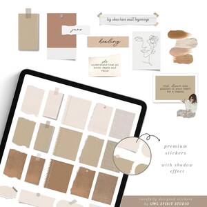 Manifestation Digital Stickers for Goodnotes, Neutral, Aesthetic Women ...