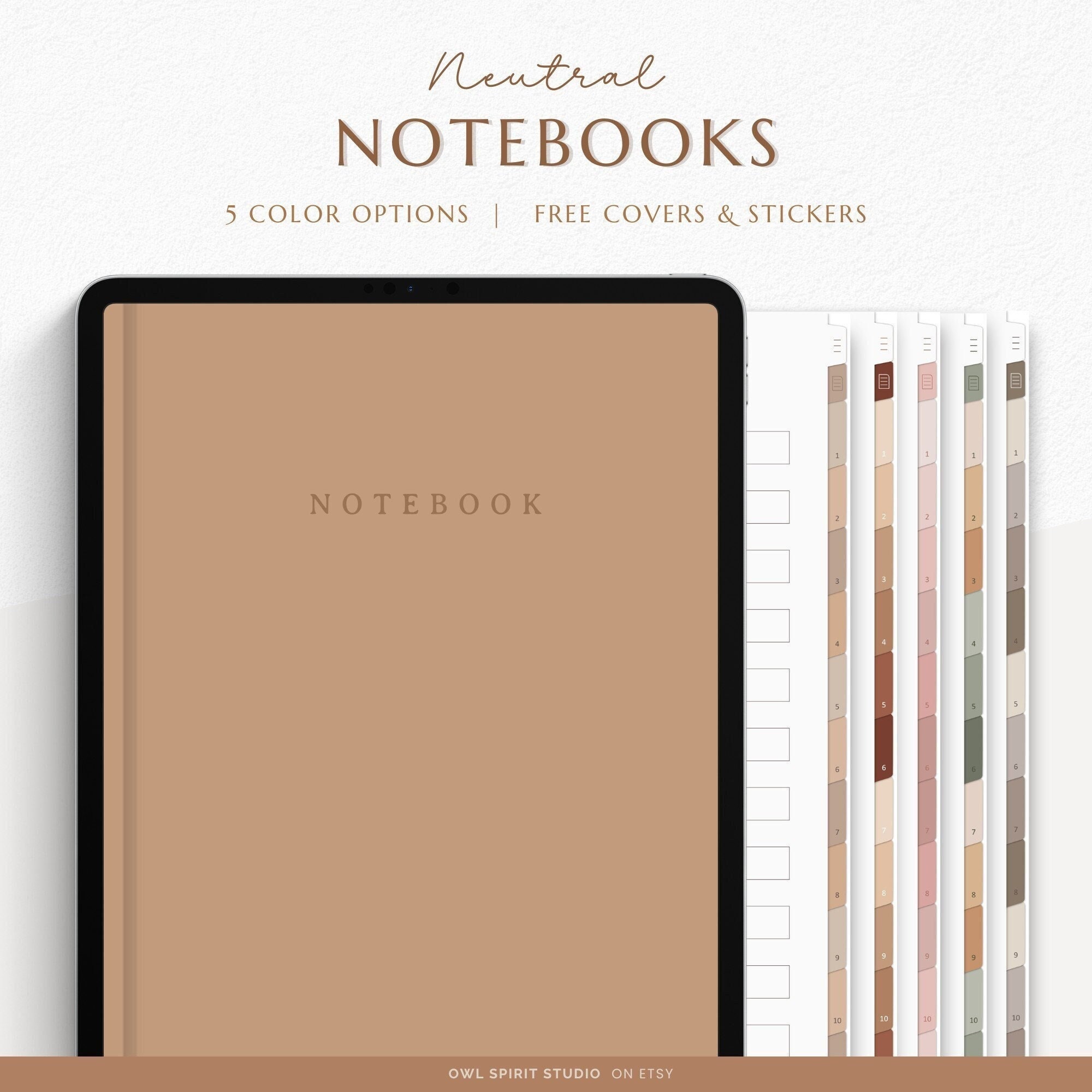 Neutral Digital Notebook for Goodnotes, Notability Neutral Notebook ...