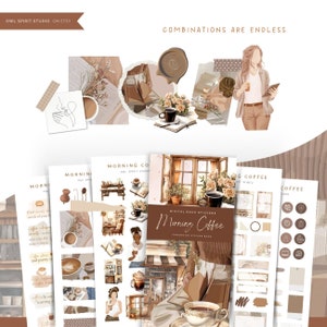 Coffee Digital Stickers for Digital Planner, Coffee Digital Planner ...