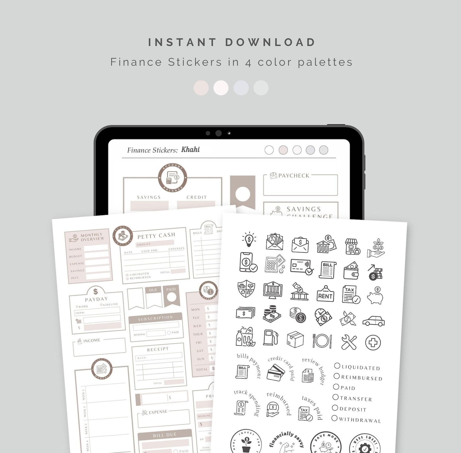 Finance and Budget Digital Stickers for Goodnotes Money - Etsy