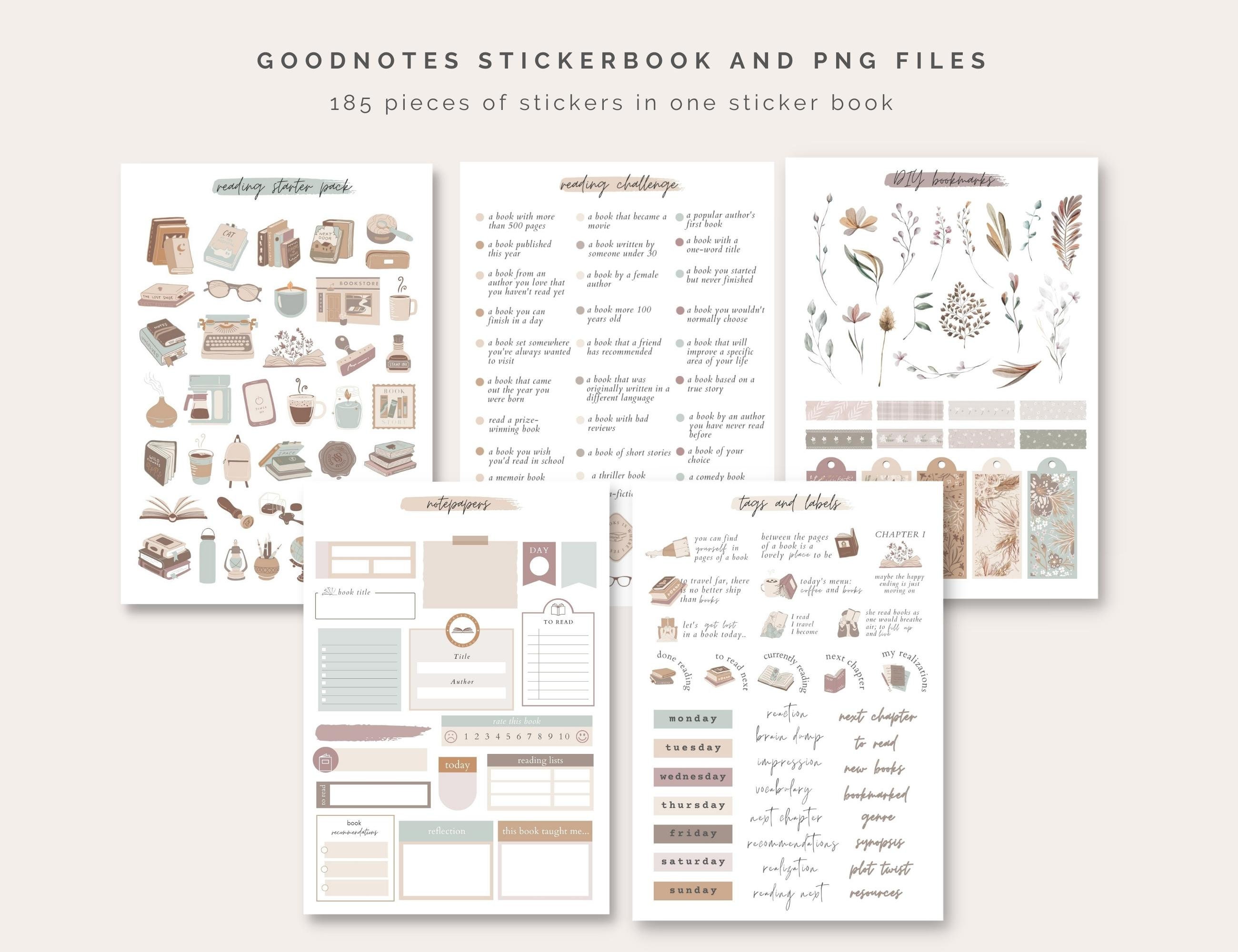 Book Lover Digital Stickers for Goodnotes Bookworm Stickers - Etsy