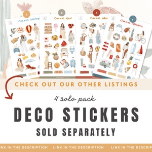 Aesthetic Summer Season Watercolor Digital Planner Stickers, Hand Drawn ...