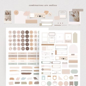 Daily Neutral Digital Stickers Essential Goodnotes Sticker Widgets ...