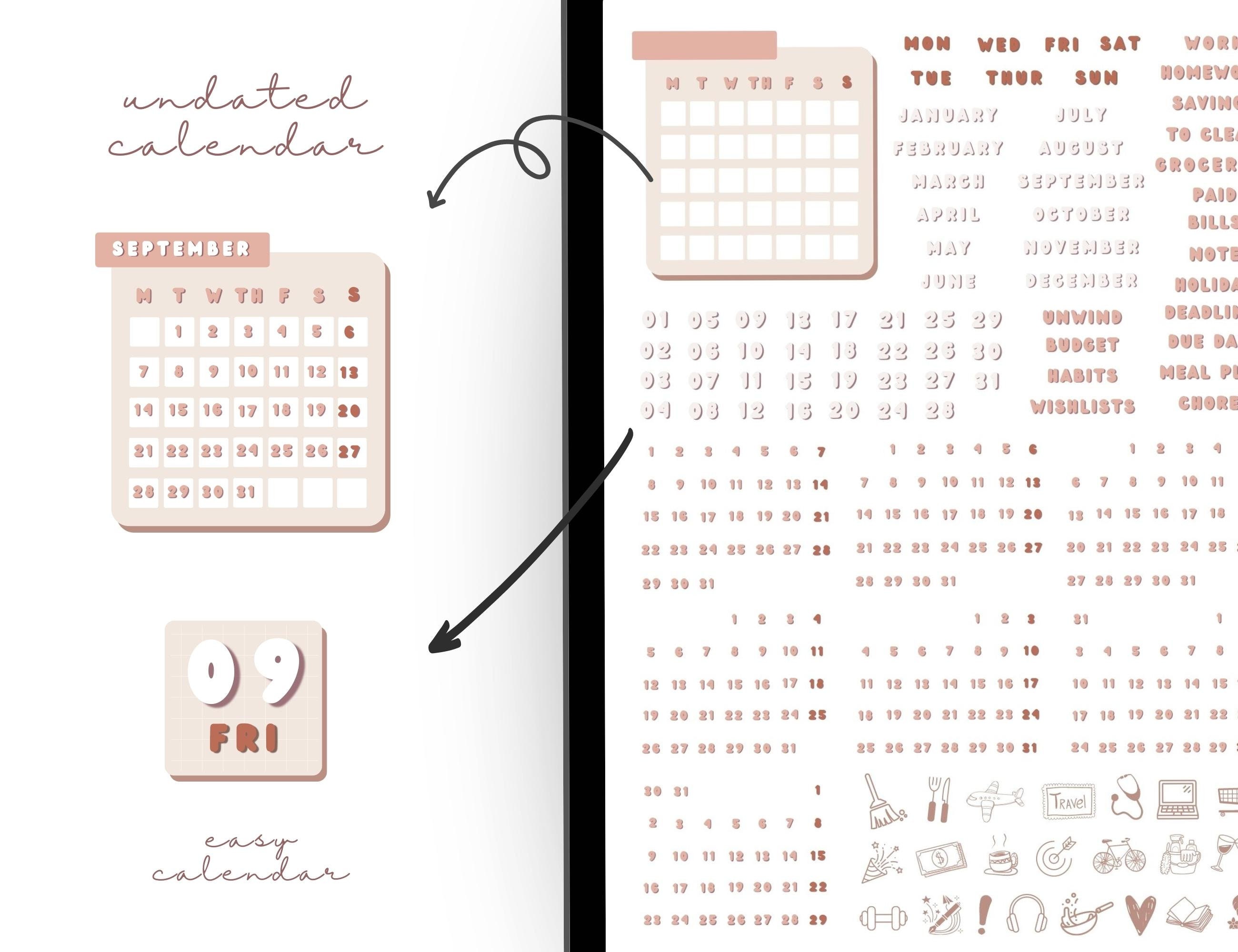 Daily Widget Digital Stickers for Goodnotes Everyday - Etsy