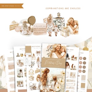 Aesthetic Mothers Day Digital Planner Stickers, Watercolor Mothers Day ...