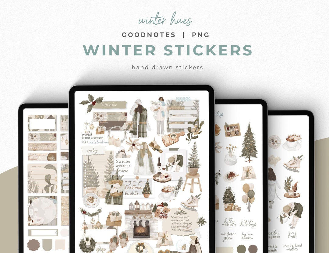 Winter Goodnotes Stickers Digital Christmas Holidays Stickers ...