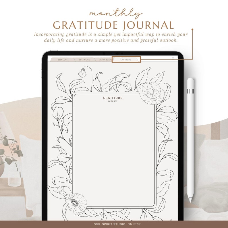 Self-care Journal, Digital Journal Kit, Digital Planner Template, iPad ...