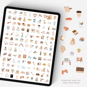 Daily Neutral Digital Stickers Essential Goodnotes Sticker Widgets ...