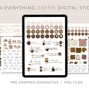 Coffee Goodnotes Digital Stickers for iPad & Tablet | Digital Planner ...