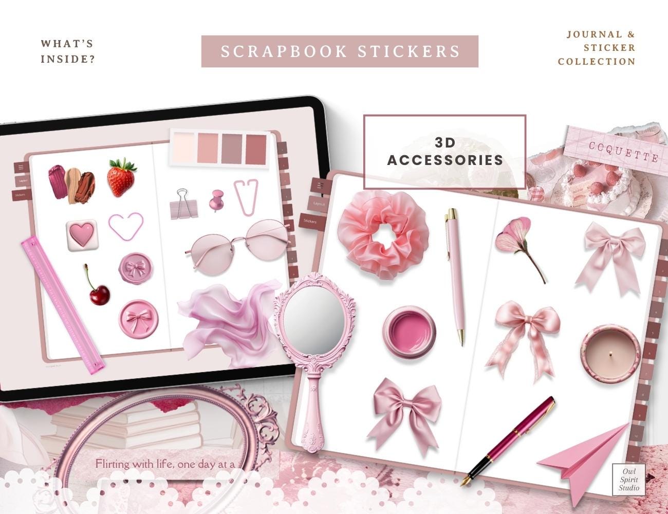 Aesthetic Scrapbook Journal, Aesthetic Digital Journal, Coquette ...
