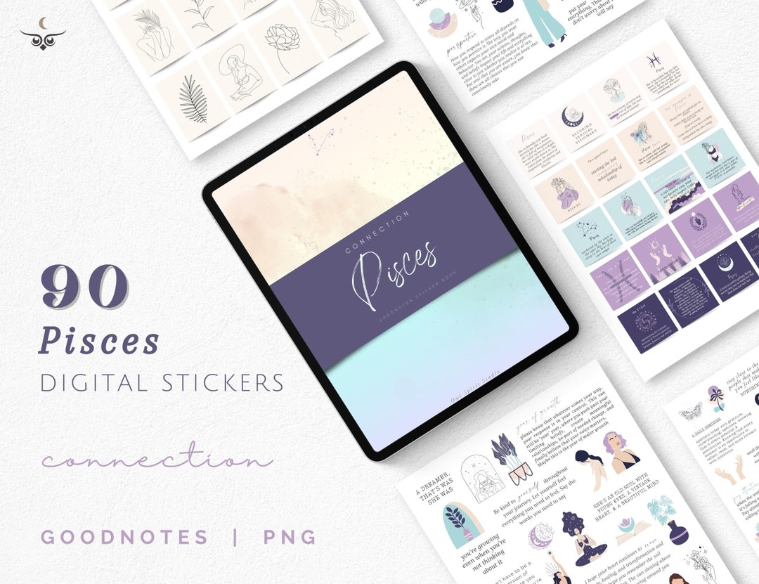 PISCES Uplifting Quotes Goodnotes Digital Stickers, Inspirational ...