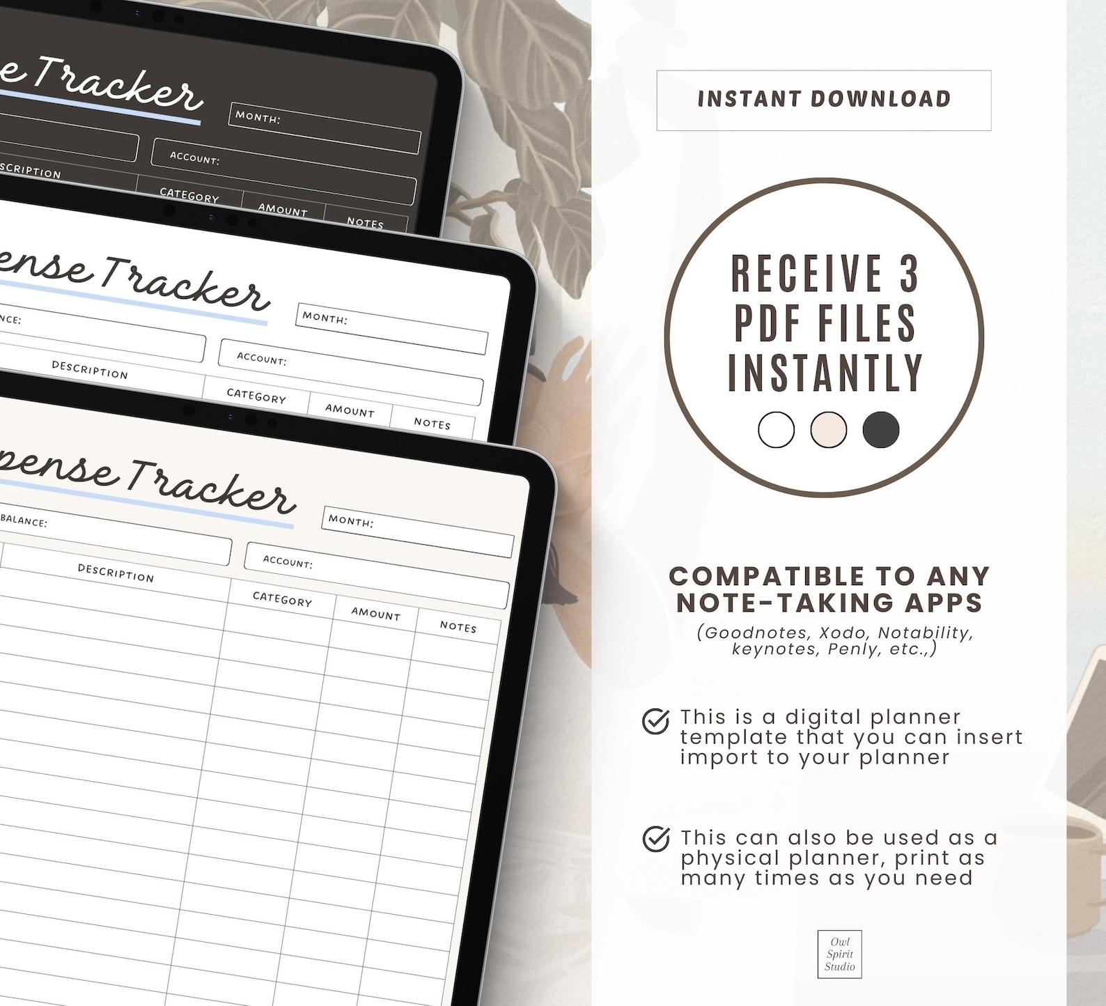 Expense Tracker, Digital Planner Insert, Goodnotes Template, Planner ...
