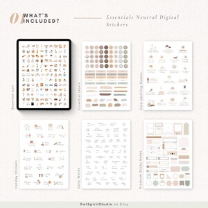 Daily Neutral Digital Stickers Essential Goodnotes Sticker Widgets ...