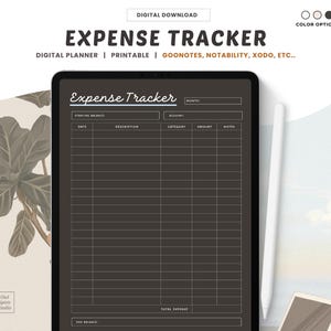 Expense Tracker, Digital Planner Insert, Goodnotes Template, Planner ...