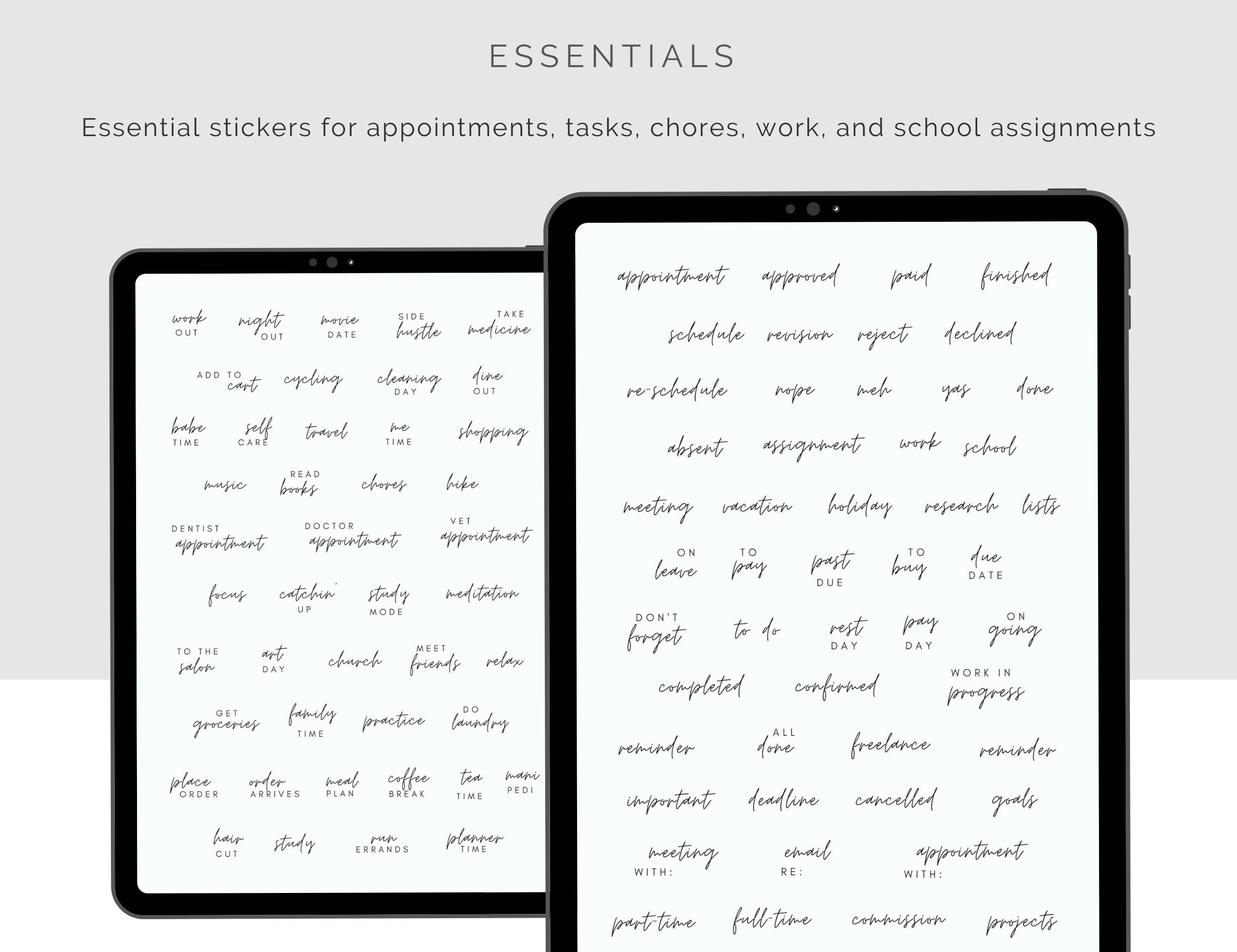 Essential Reminders Digital Stickers for Work & School - Etsy