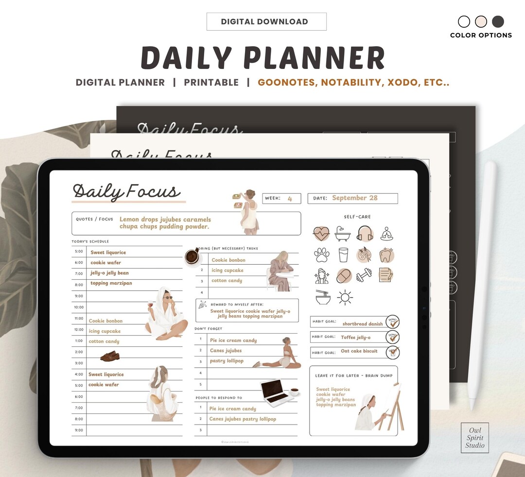 Digital Daily Planner Insert, Goodnotes Template, Planner Template ...