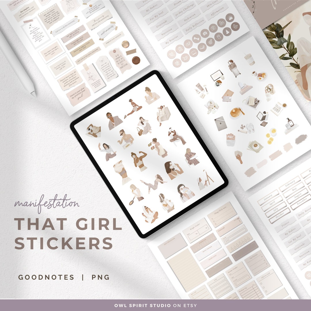 That Girl Digital Stickers Manifestation Goodnotes Stickers Aesthetic ...