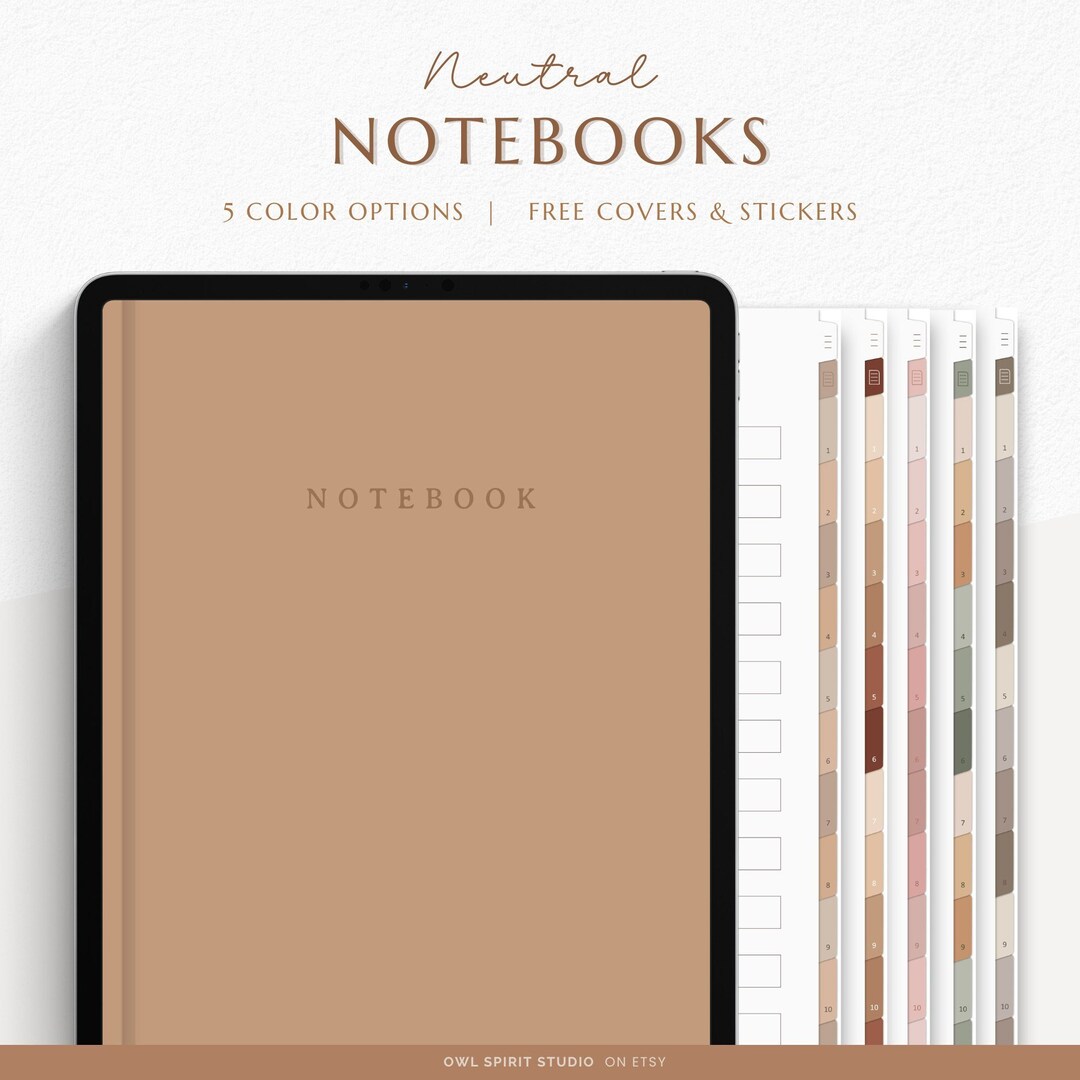 Neutral Digital Notebook for Goodnotes, Notability Neutral Notebook ...