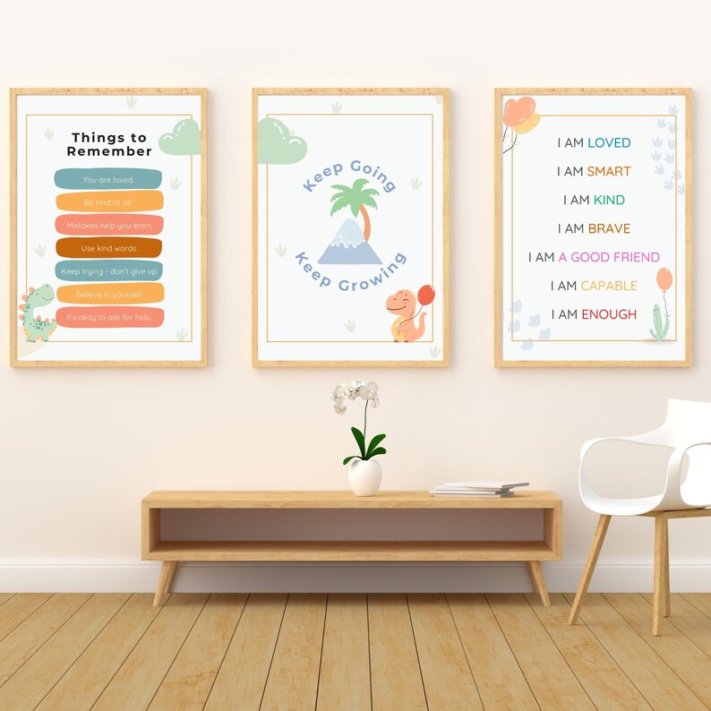 Set of 3 Positive Affirmation Posters – Kids Room Decor Art ...