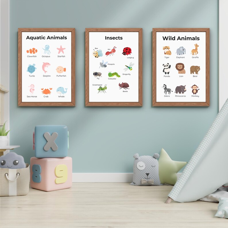 Educational Posters Bundle | Toddler Learning Prints, ABC Alphabet ...