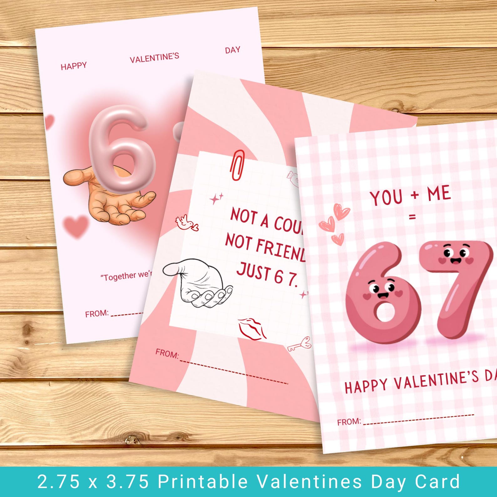 Funny 67 Meme Valentine Cards (set of 12) | Printable Classroom ...