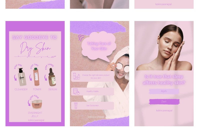 50 Skincare Instagram Stories, Canva Templates (digital Download) - Etsy