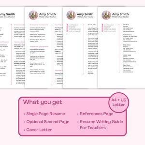 Teacher Resume Middle School Teacher CV Curriculum Vitae Minimalist ...