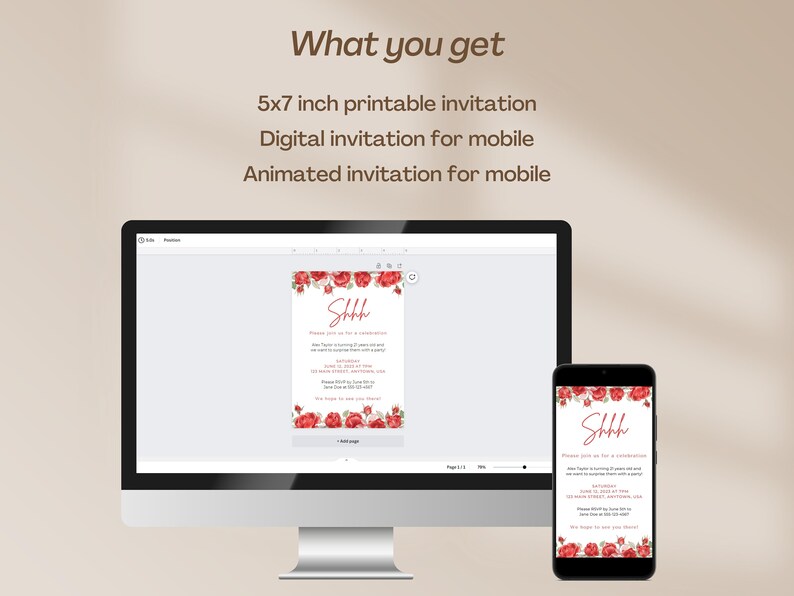 Shhh Its a Surprise Electronic Surprise Invite Surprise Party Invite ...