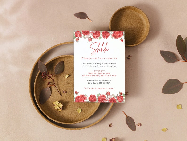 Shhh Its a Surprise Electronic Surprise Invite Surprise Party Invite ...