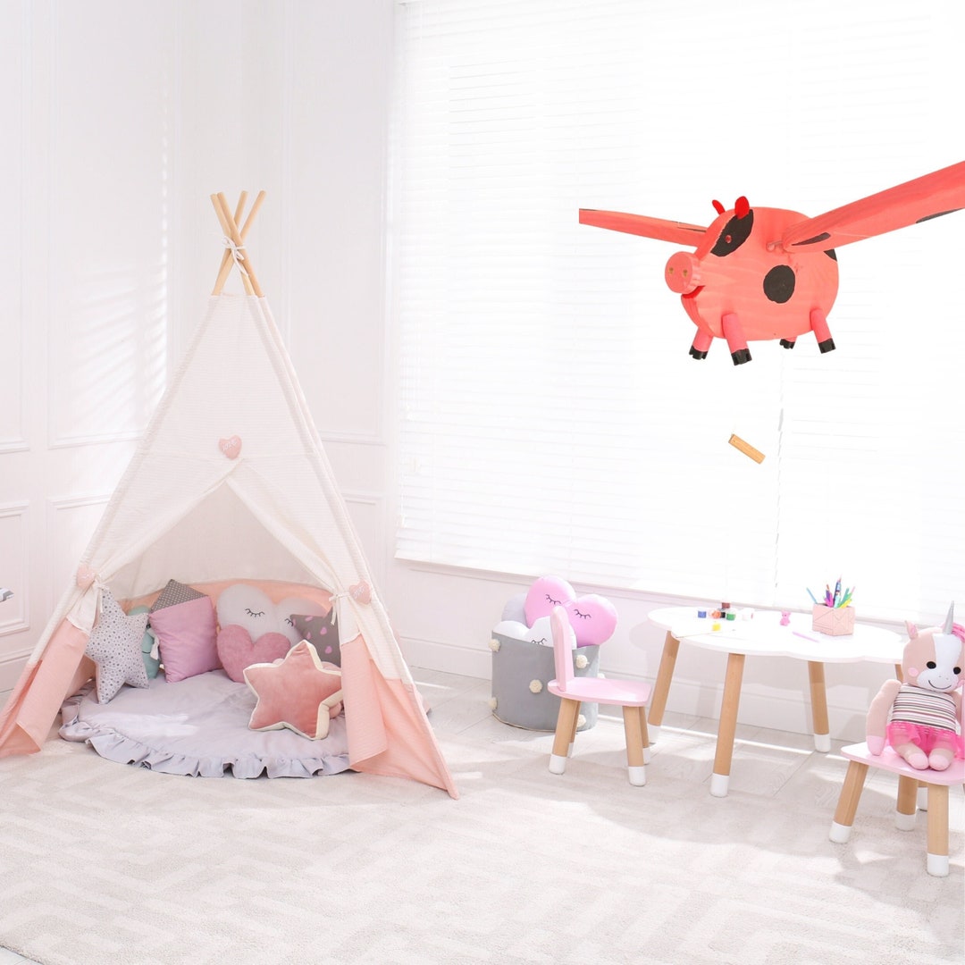 Pink Pig With Black Spots Baby Mobile - Nursery Crib Mobile - Pig ...