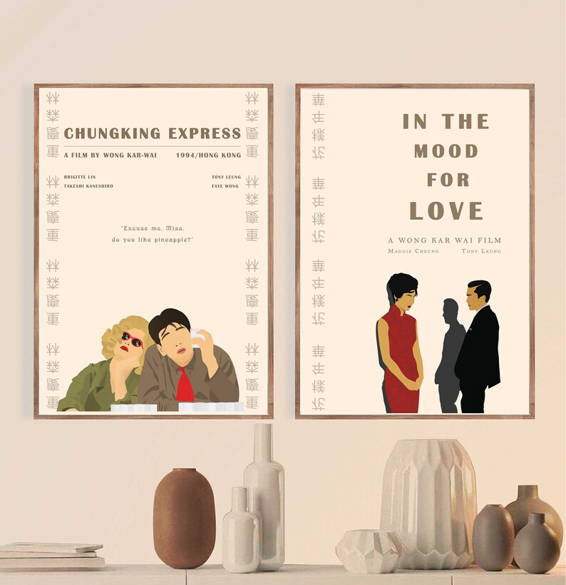 Wong Kar Wai Set of 2 Prints L Minimalist Movie Poster L Digital ...