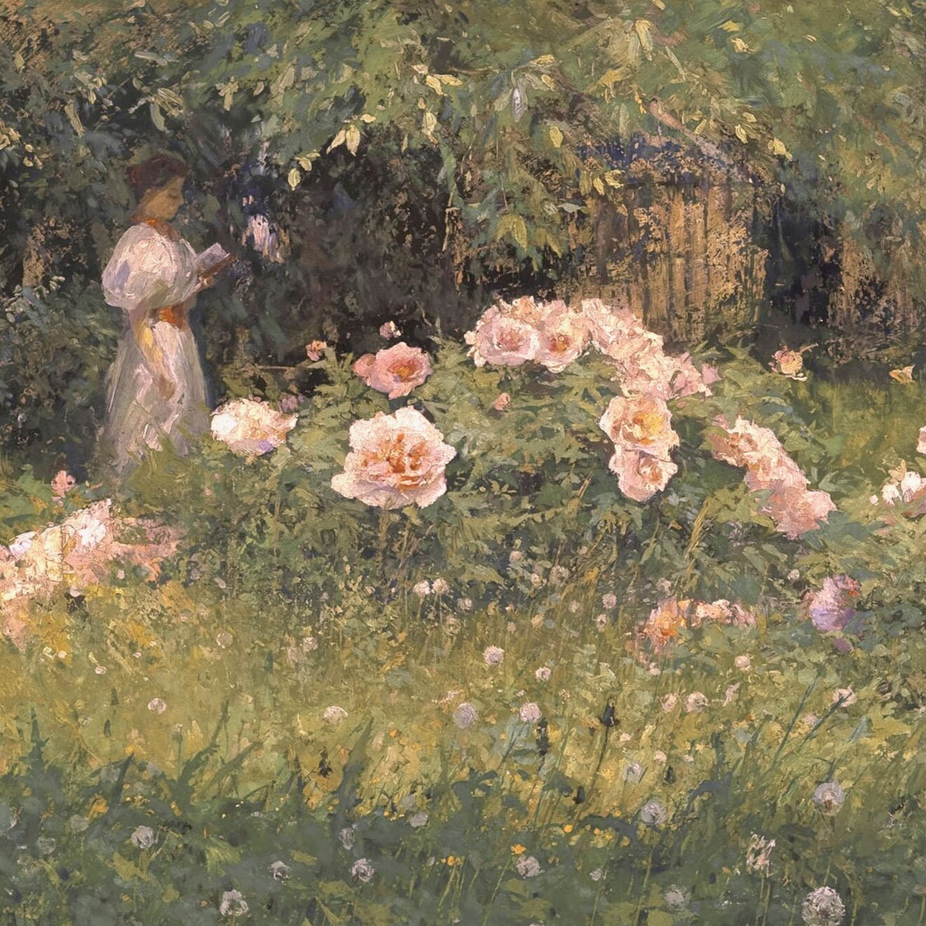 Summer Landscape Print Roses and Garden Art Print - Etsy