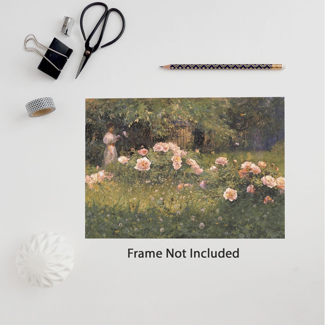 Summer Landscape Print Roses and Garden Art Print - Etsy