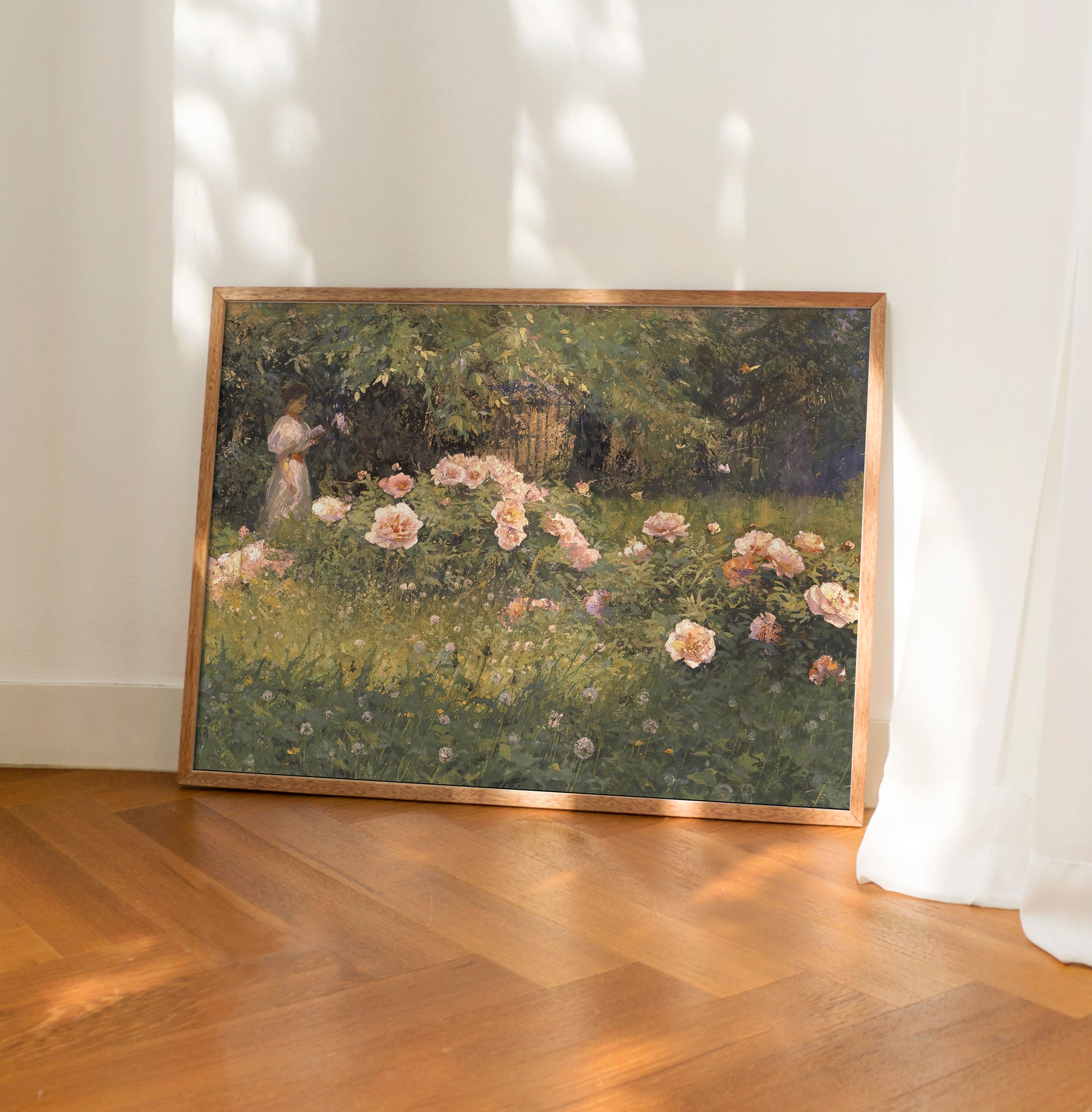 Summer Landscape Print Roses and Garden Art Print - Etsy