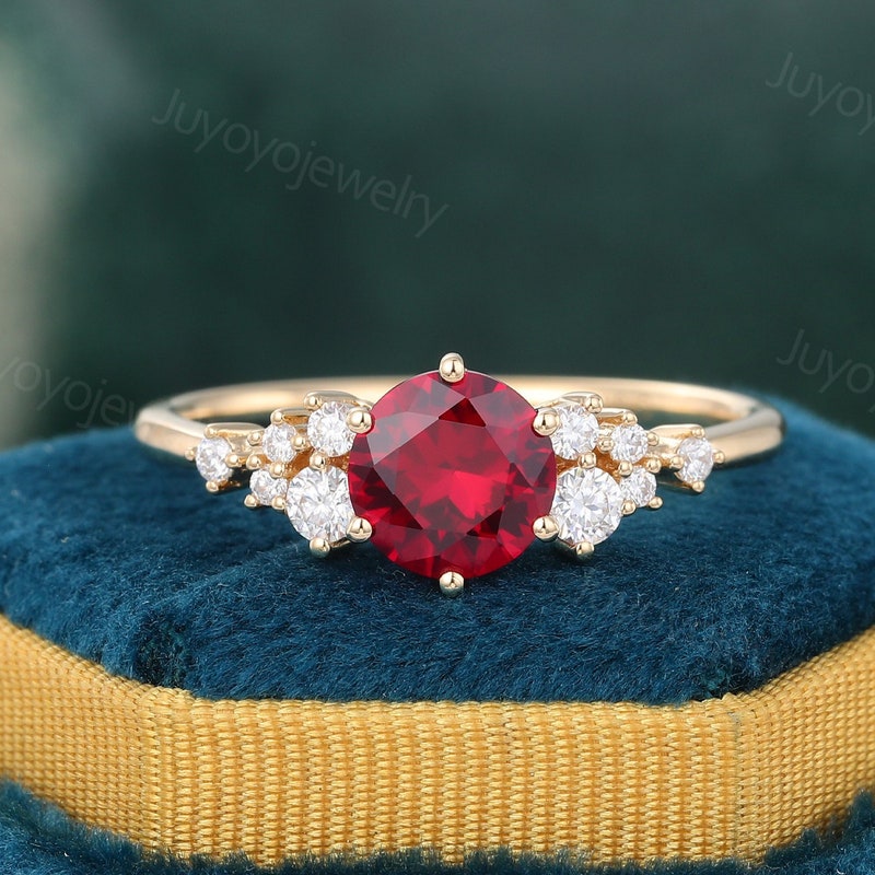 Ruby Engagement Ring - Etsy UK