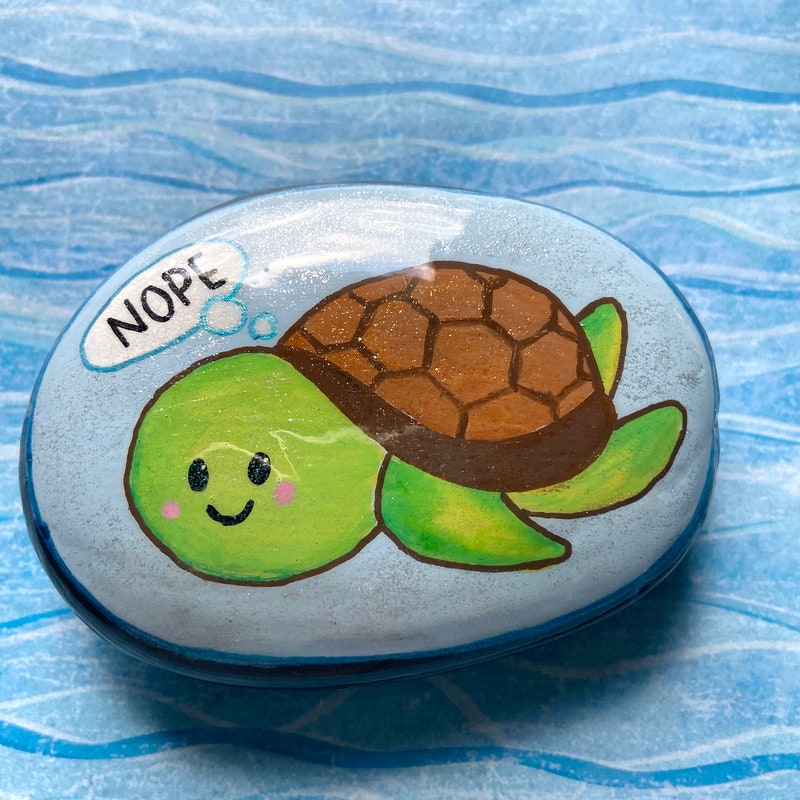 Painted Turtle Rock - Etsy
