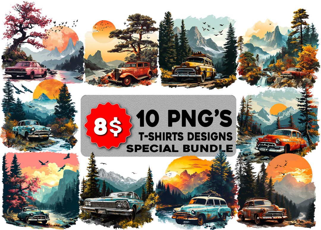 Vintage Car Designs, Classic Car Bundle Png, Oldies Car Design Png ...
