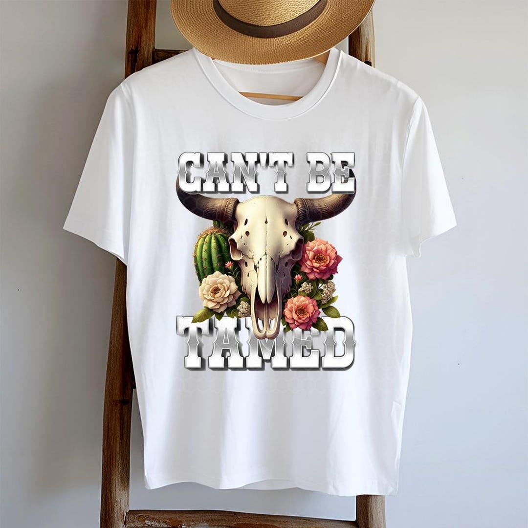 Can't Be Tamed Bull Skull High Quality PNG for Sublimation | Western ...