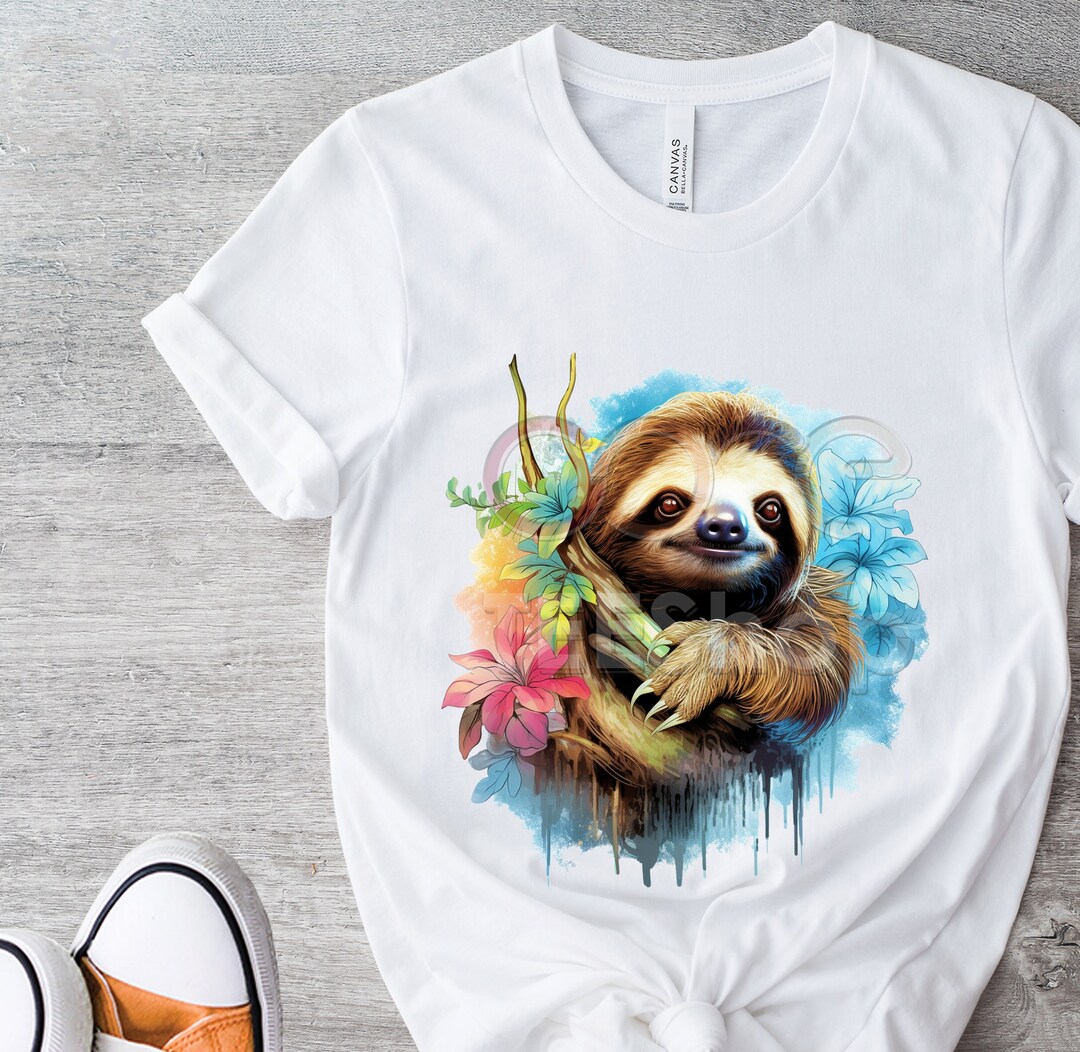 Sloth Sublimation, Sloth in the Tree Png, Colorful Sloth - Etsy