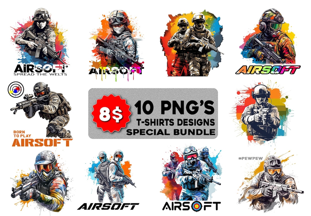 Paintball Sublimation Airsoft Png Pewpew Shirt Design Gift for Dad ...