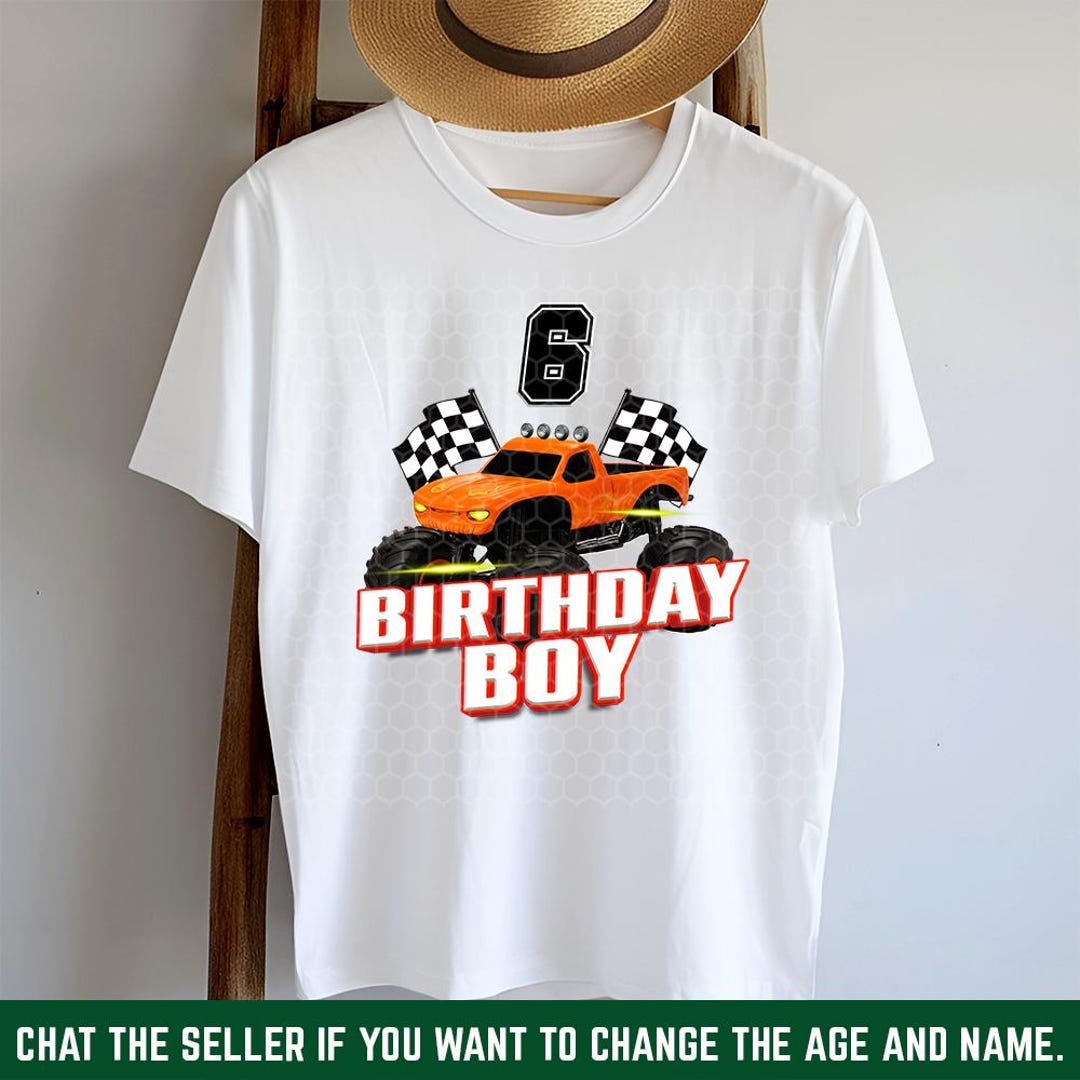 Editable Name and Age Monster Truck Birthday PNG for Sublimation ...