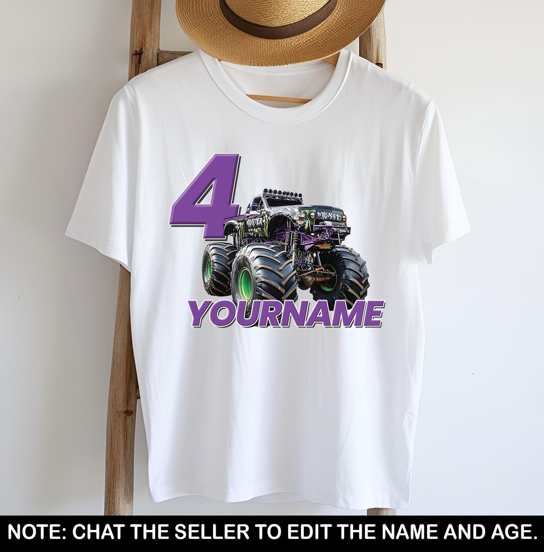 Editable Name and Age Monster Truck Birthday | Personalized Monster ...