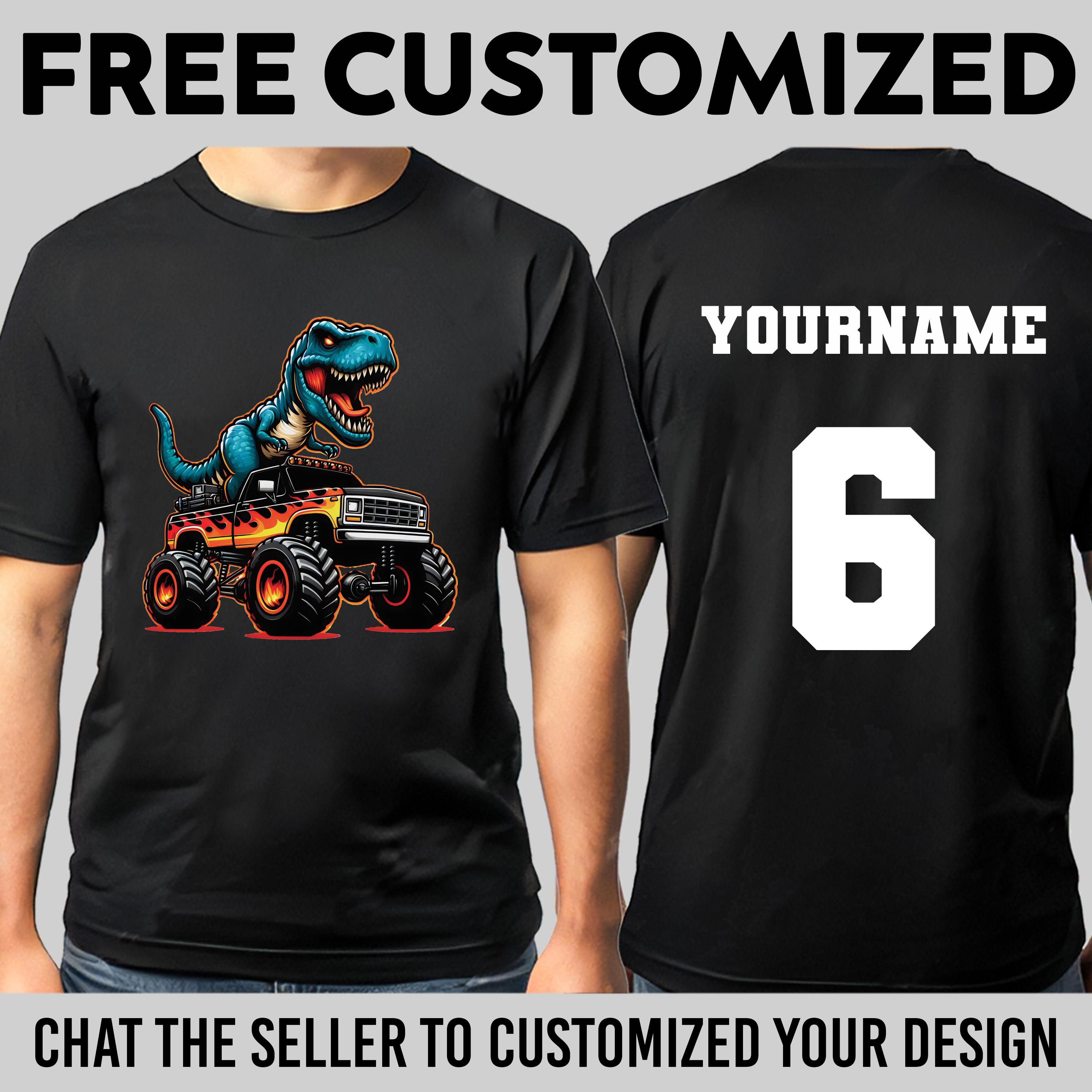 Editable Name and Age Trex Monster Truck Personalized Trex Monster ...