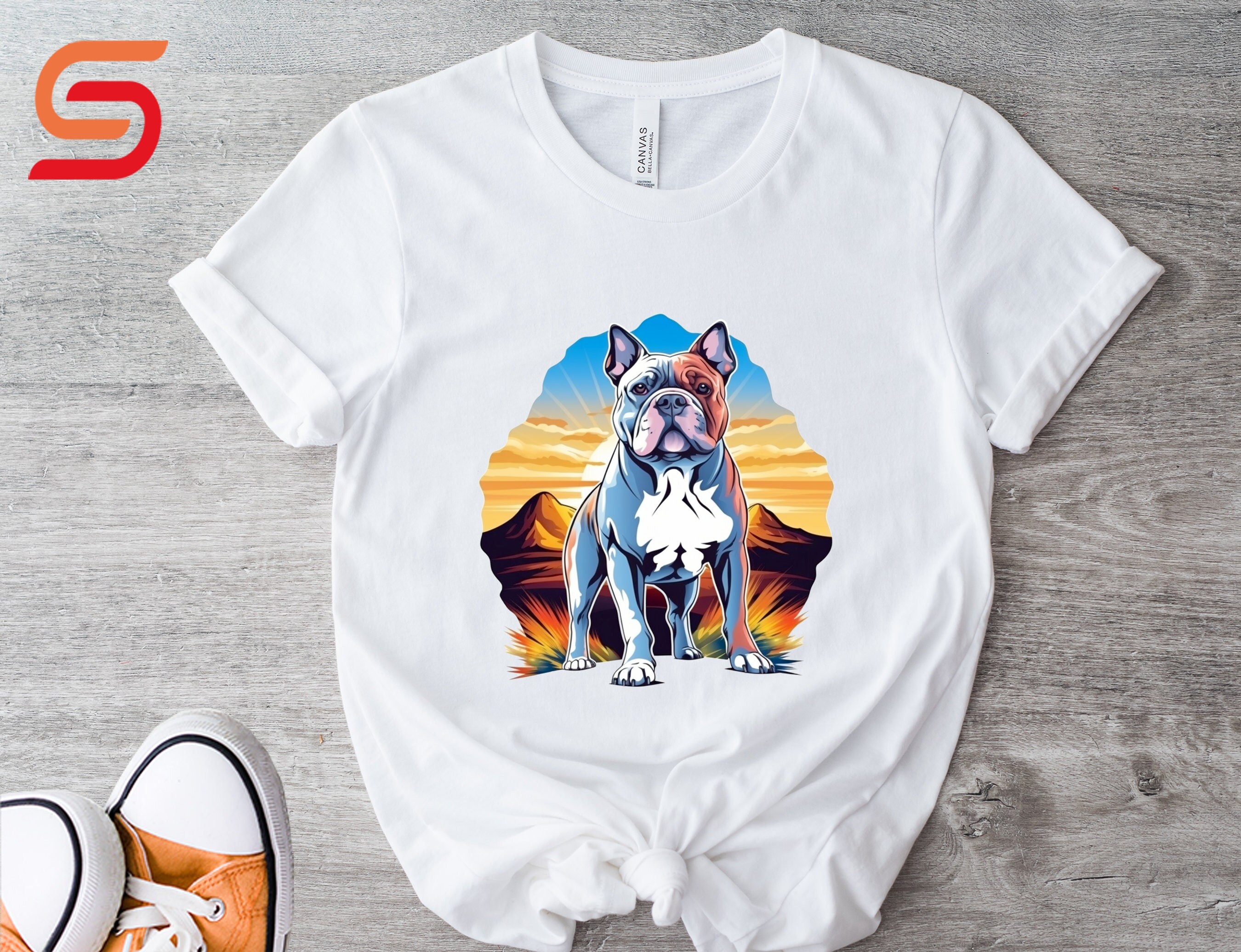 American Bully With Sunset Background Highly Quality Sublimation Design ...
