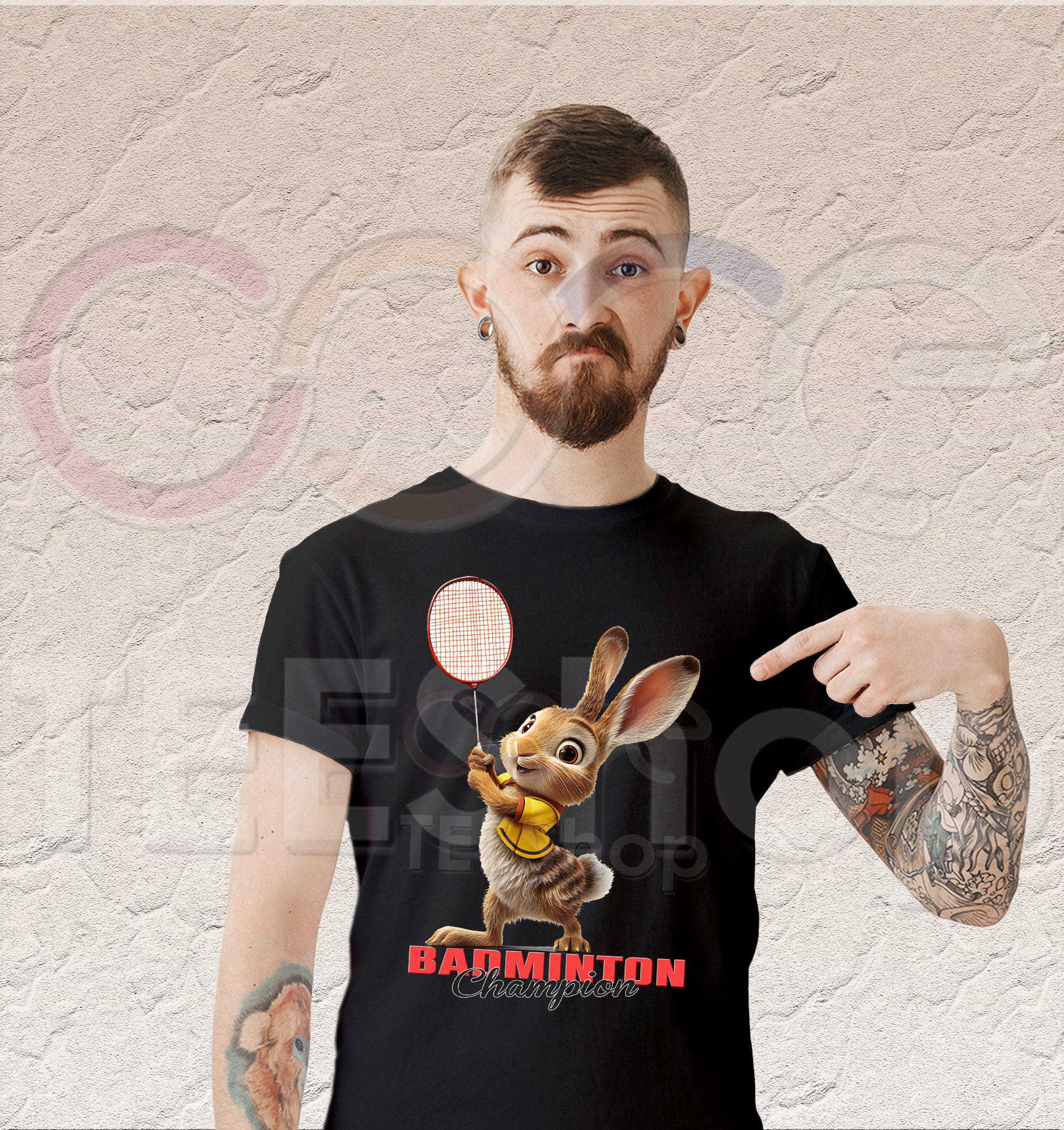 Rabbit Png, Rabbit Sublimation, Racket Scientist Png, Badminton Shirt ...